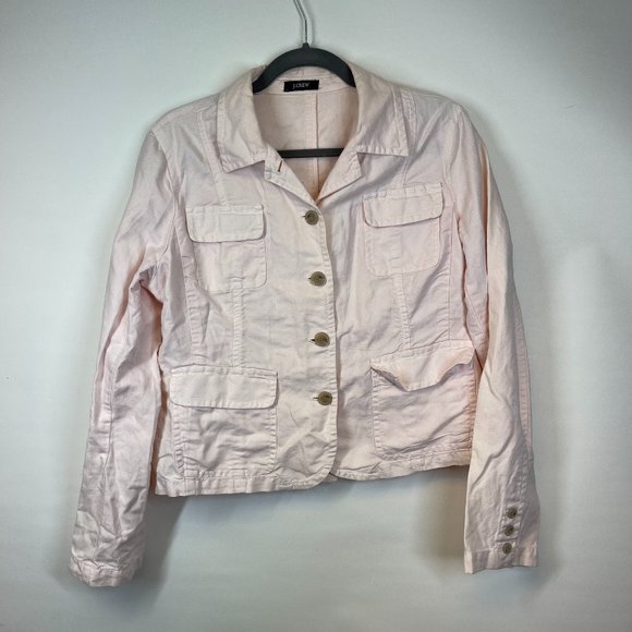 J. Crew | Jackets & Coats | Jcrew Womens Baby Pink Cargo Utility Crop ...